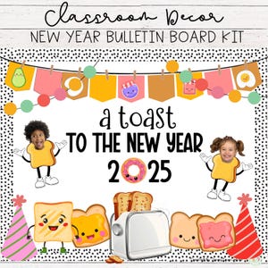 New Year Bulletin Board Kit | Toast to the New Year | Winter Season ...