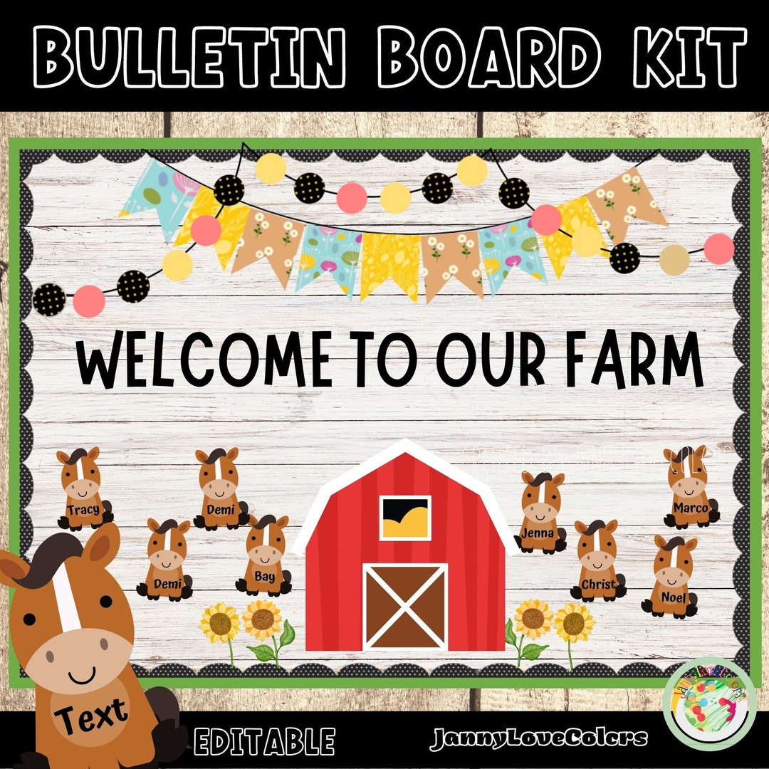 Farm Animals Spring Bulletin Board Back to School Door Decor - Etsy