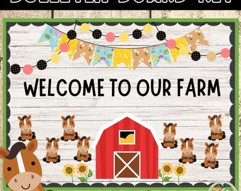 Highland Cow Spring Bulletin Board Kit Back to School Classroom Door ...