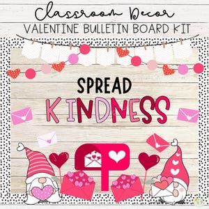 Valentine's Day Kindness Gnomes Bulletin Board Kit (PDF) - Etsy