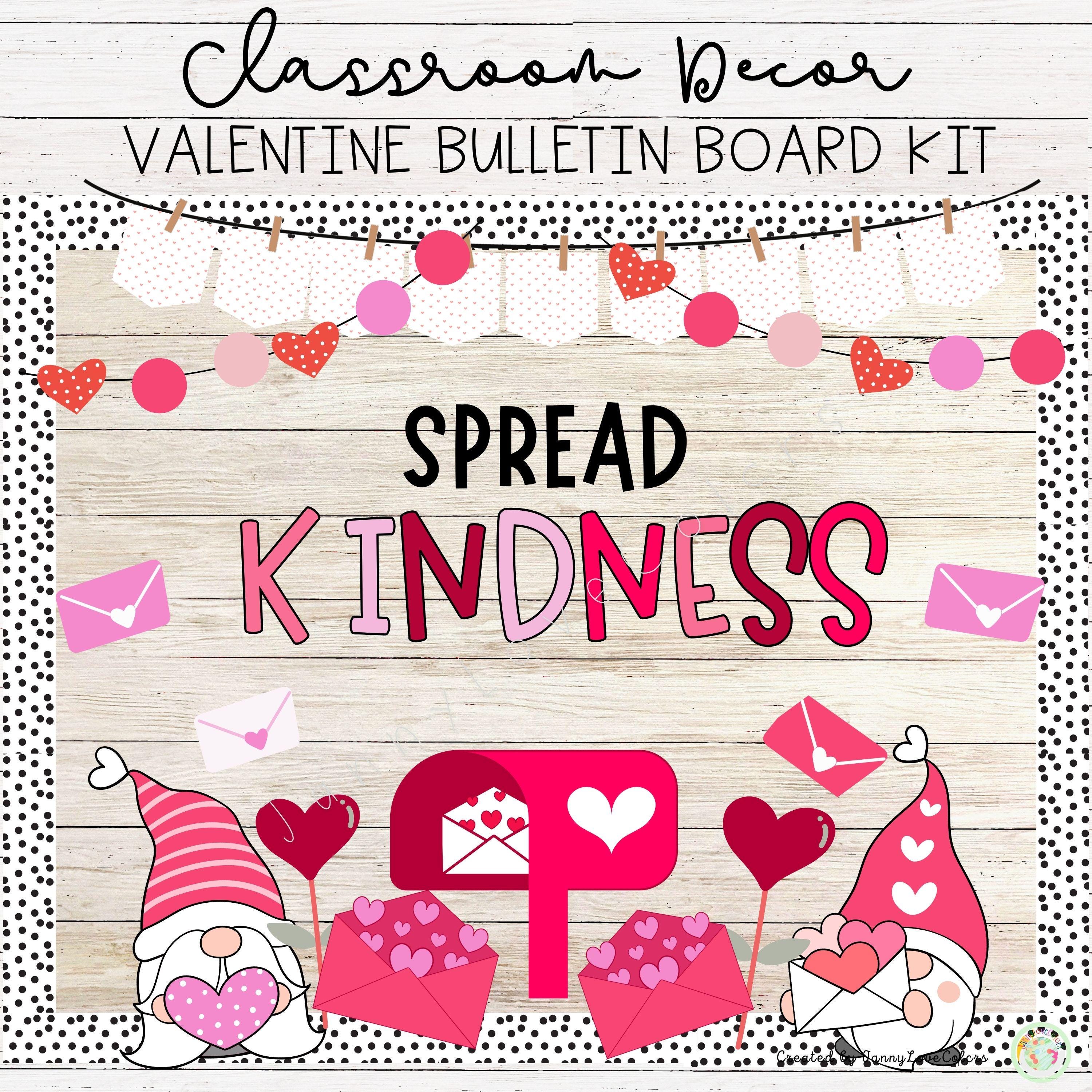 Valentine's Day Kindness Gnomes Bulletin Board Kit (PDF) - Etsy