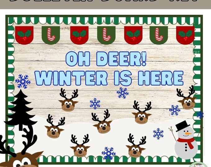 Elf Christmas Bulletin Board Kit || December Bulletin Boards Digital ...