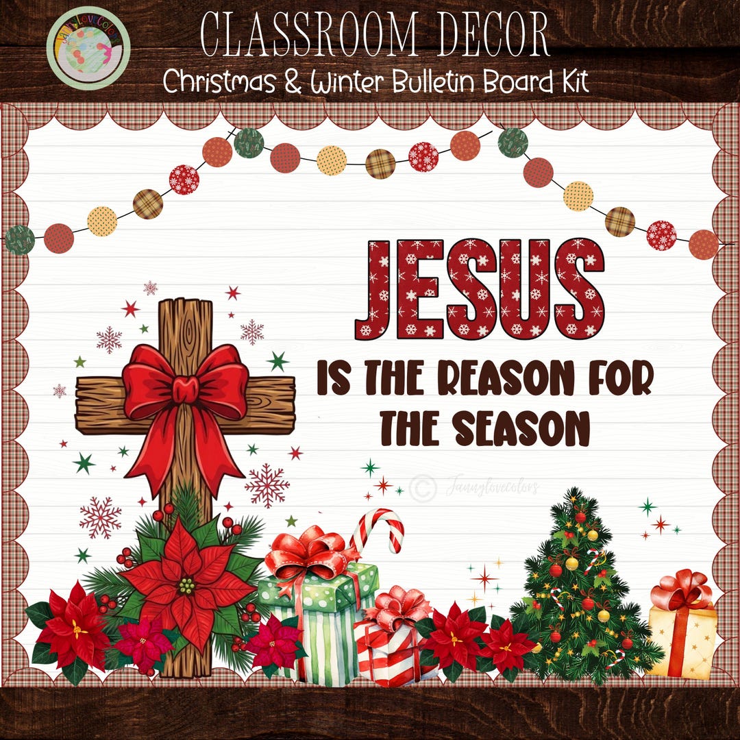 Jesus Christmas Bulletin Board | Christian Classroom Decor | Bible ...
