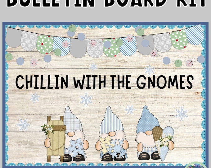 Winter Gnome Door Decoration Set: Classroom Bulletin Board (digital ...
