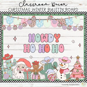 Christmas Bulletin Board Decor, Western Christmas Bulletin Board ...