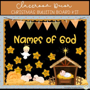Christian Classroom Bulletin Board Set - Names of God - Christian ...