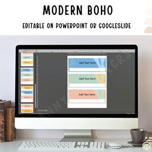 MODERN BOHO Student Desk Name Plate | Editable Name Tags | Printable ...