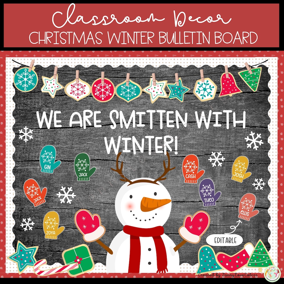 Smitten Winter Bulletin Board Kit: Christmas Classroom Decor (PDF) - Etsy