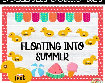 Floating Into Summer Floatie-themed Summer Craftivity Bulletin Board ...