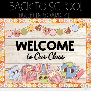 Groovy Retro Back to School Bulletin Board and Door Kit, Classroom ...