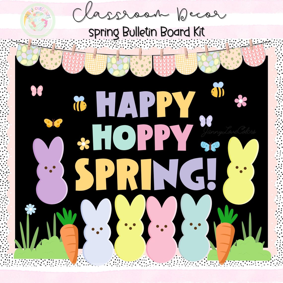 Easter Bunny Bulletin Board Kit | Spring Classroom Decor (digital ...