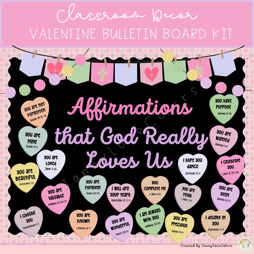 Valentine's Bulletin Board | Christian Bulletin Board Kit | God Jesus ...