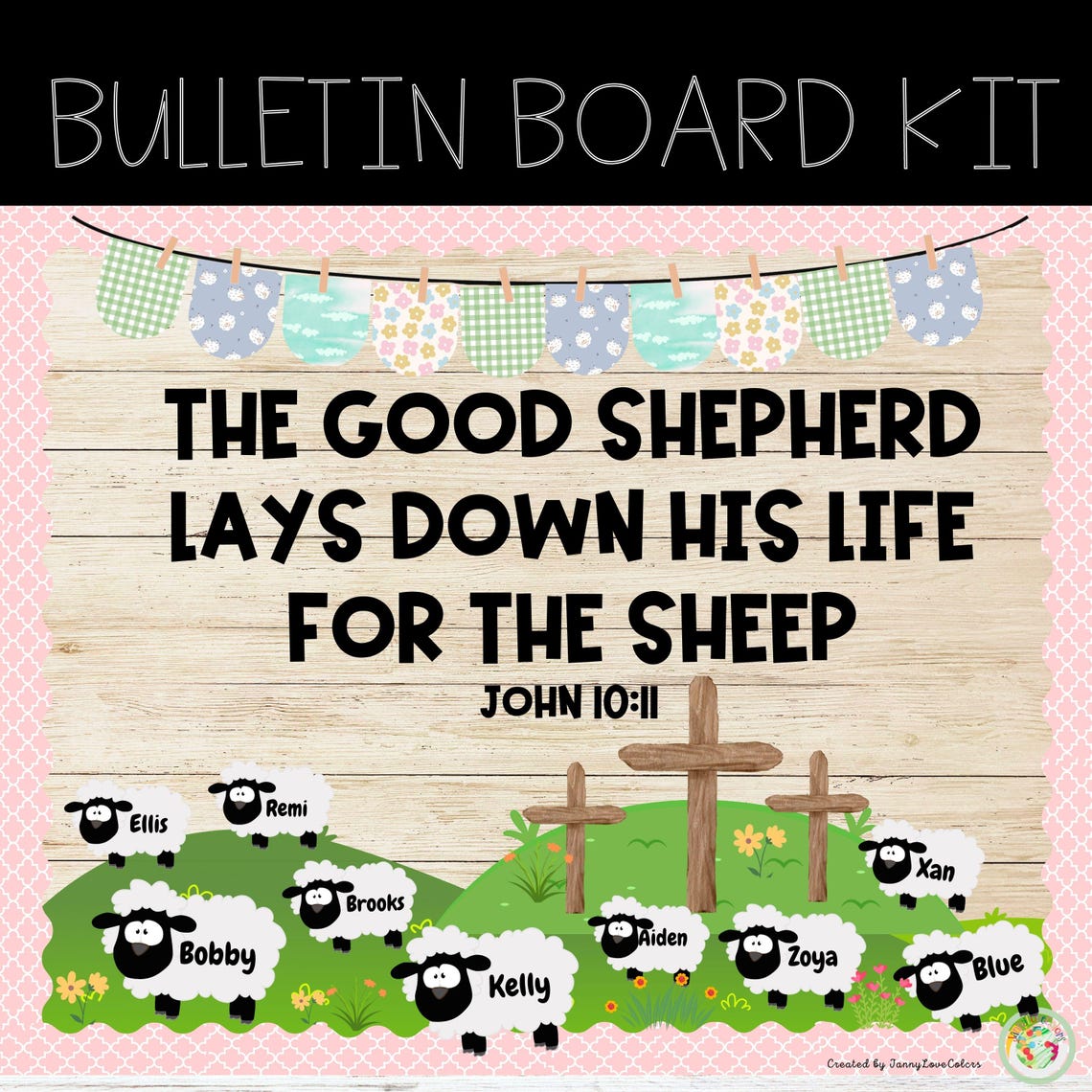 Sheep Bulletin Board Kit: Christian Classroom Decor (digital Download ...