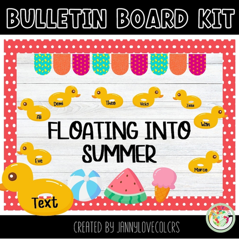 Floating Into Summer Bulletin Board Kit Door Decor Editable - Etsy