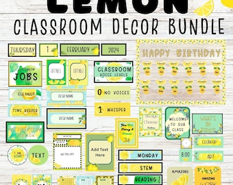 Lemon Theme Classroom Decor-bundle - Etsy