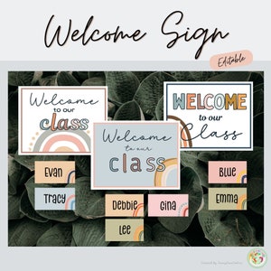 Boho Rainbow Classroom Decor Bundle: Editable, Calm, Cheerful - Etsy