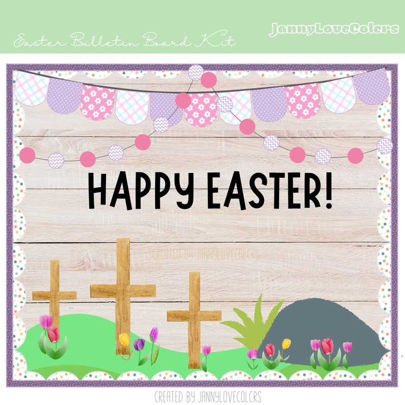 Resurrection Easter Bulletin Board Kit Classroom Decor - Etsy
