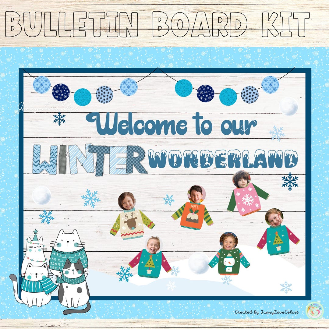 Winter Wonderland Holiday Bulletin Board Kit January Bulletin Board ...