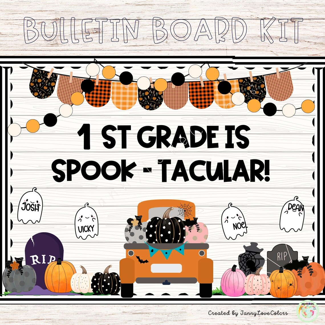 Halloween Truck Bulletin Board Kit: October Classroom Decor (digital ...