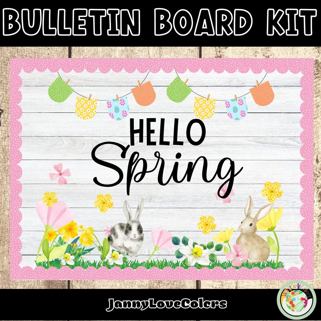 Hello Spring - April & May Bulletin Board or Door Decoration - Etsy