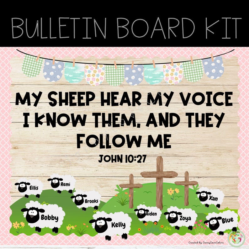 Sheep Bulletin Board Kit: Christian Classroom Decor (digital Download ...