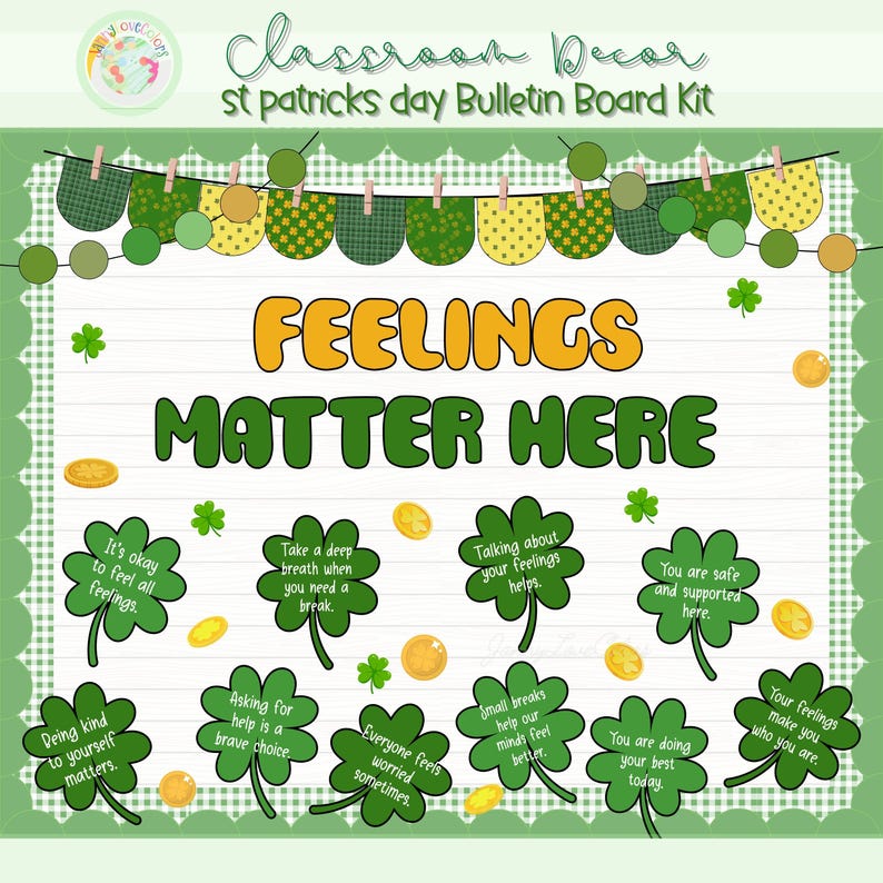 St. Patrick's Day Mental Health Bulletin Board | SEL Classroom Decor ...