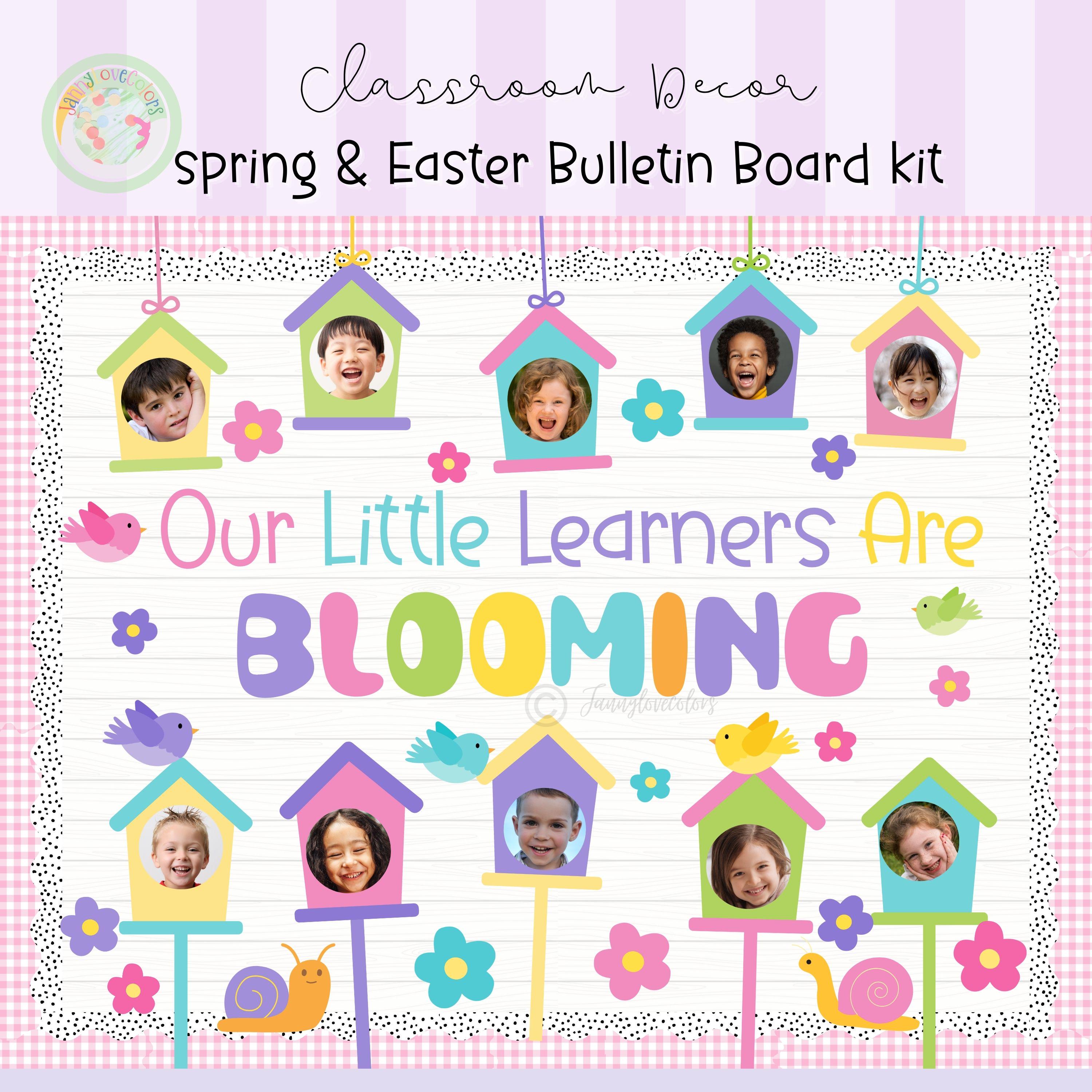 Spring Easter Bulletin Board Kit | Classroom Door Decor (editable Canva ...