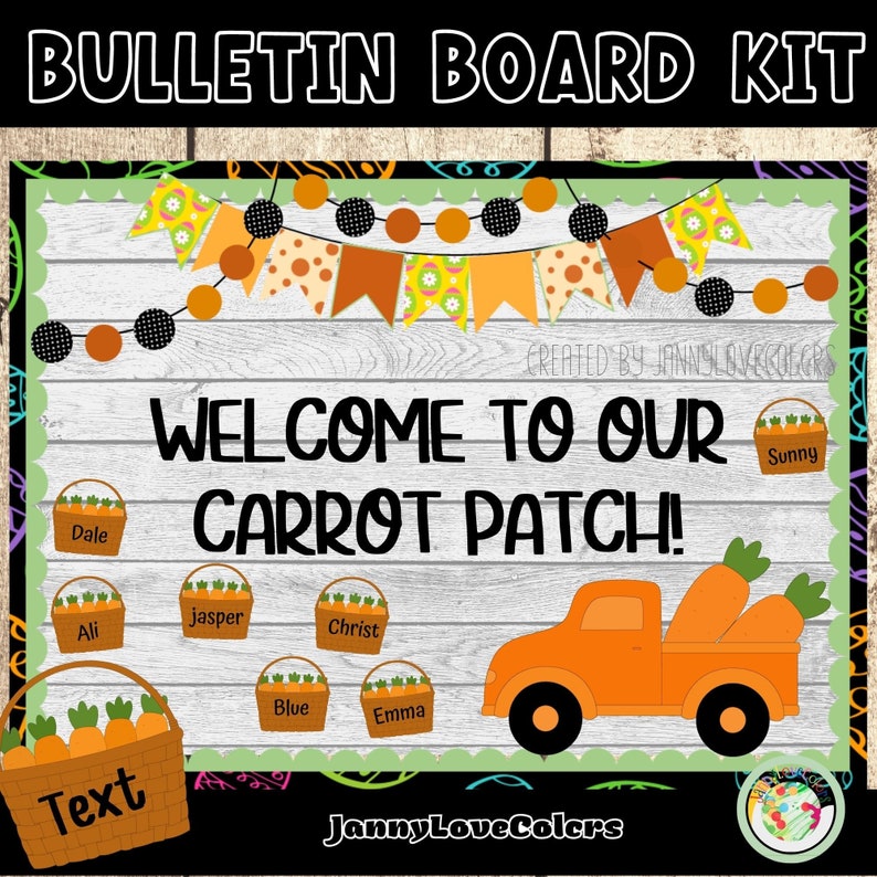 Easter Spring Door Display, Bulletin Board Kit, Carrot for the Easter ...