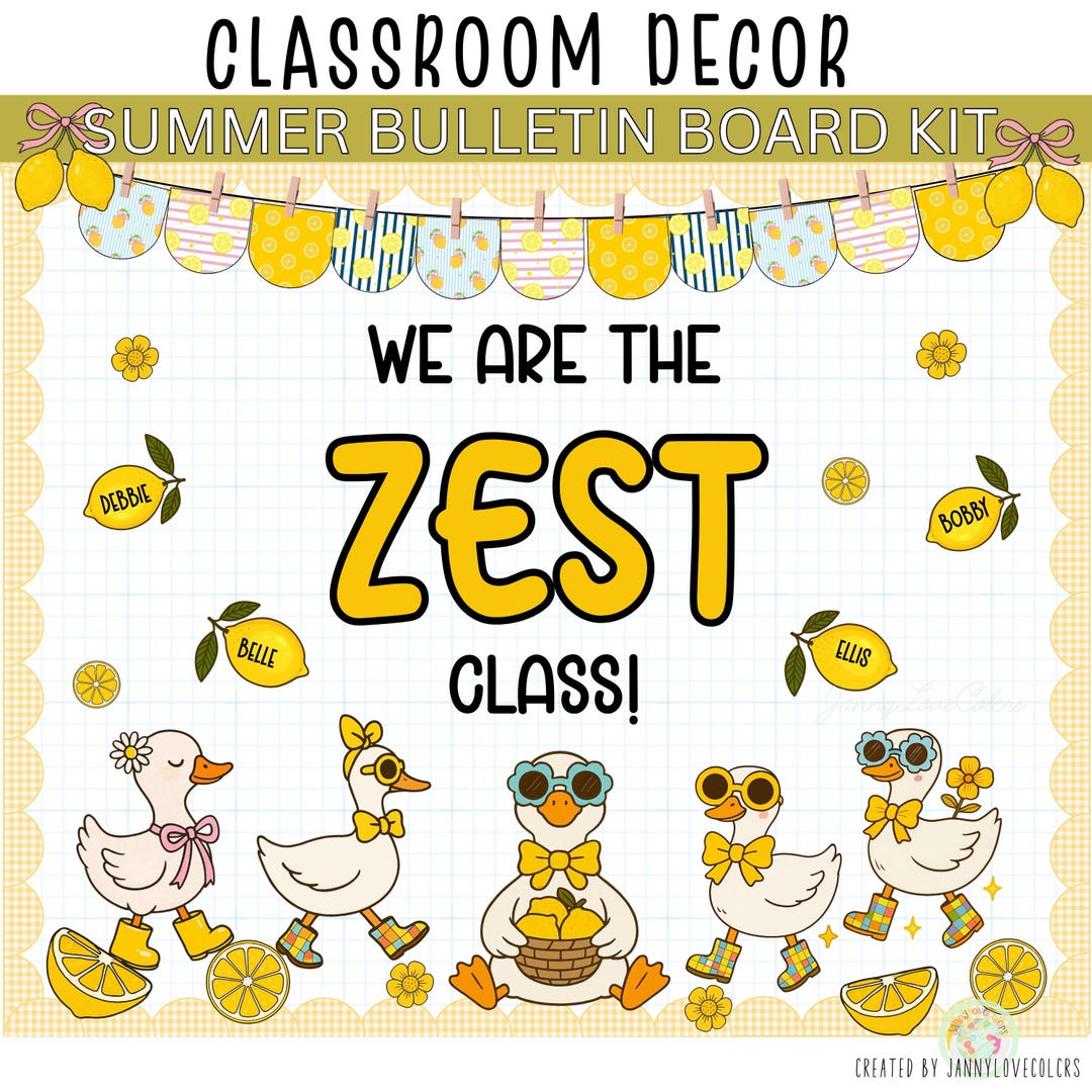 Silly Goose Summer Bulletin Board | Lemon Classroom Decor | May June ...