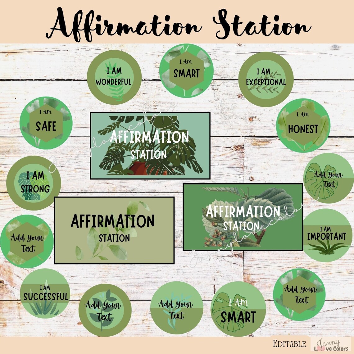 Boho Plant Classroom Decor Bundle: Editable Posters, Labels (digital ...