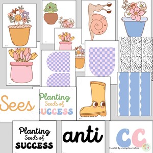 Retro Plant Kindness Spring Bulletin Board Kit, April, and May Bulletin ...