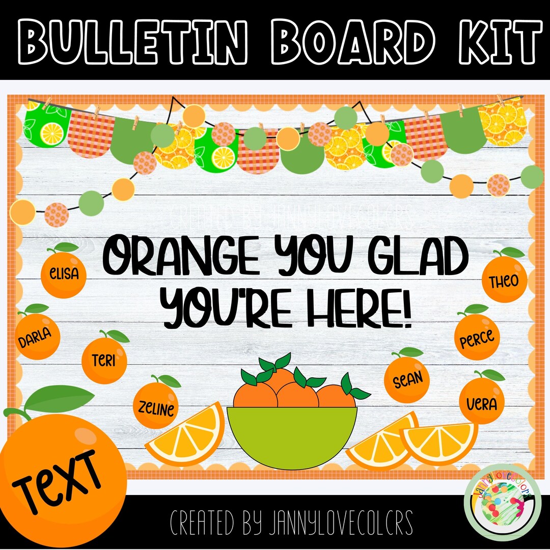 Orange Bulletin Board Kit | Summer Bulletin Boards Digital | May ...