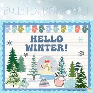 Snow Bulletin Board | Winter Bulletin Board | Snowman Decor | Christmas ...