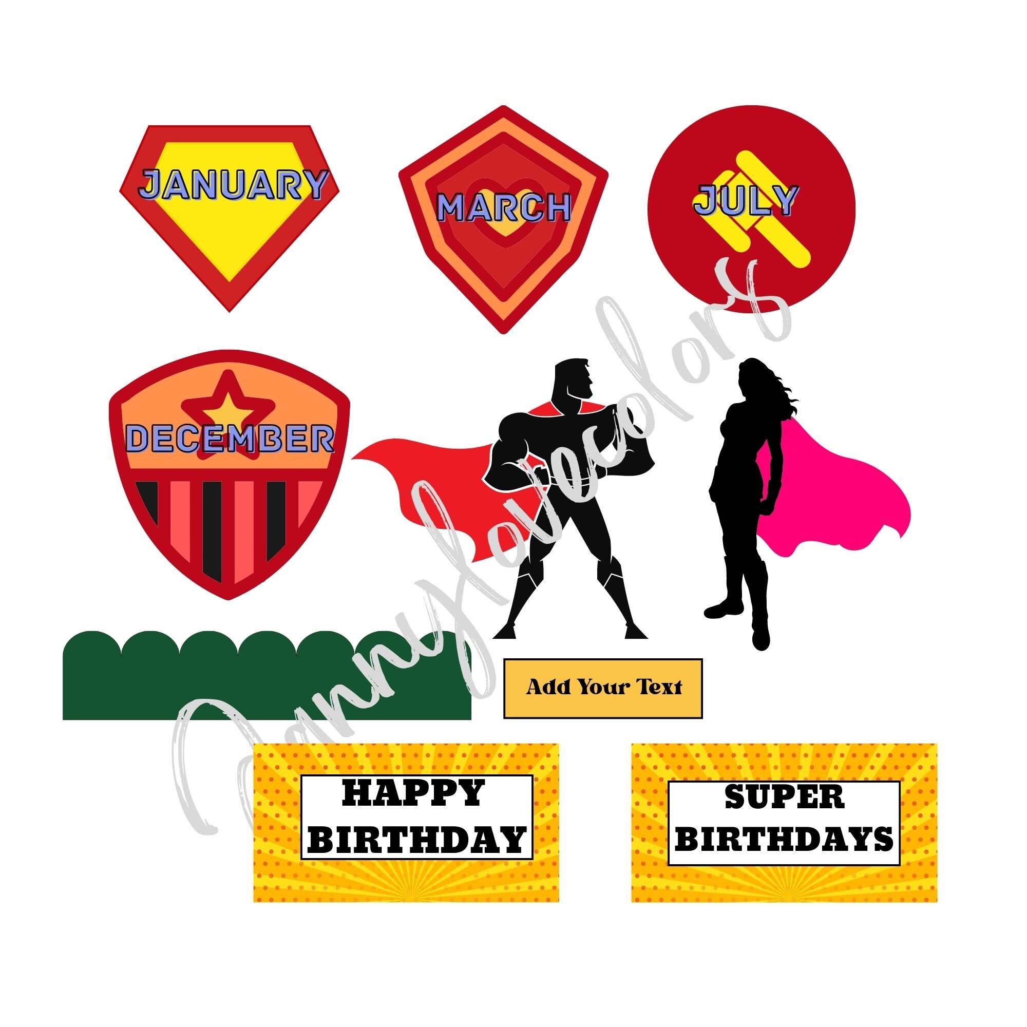 Birthday Display Bulletin Board Kit Superhero Birthday Display Editable ...