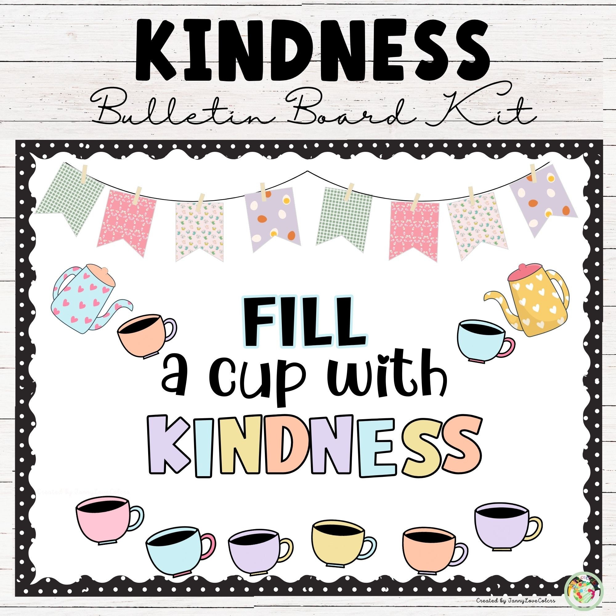 Kindness Matters Positivitea Bulletin Board Kit for Counseling Offices ...