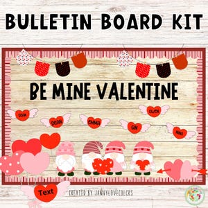 Gnomes Valentine Day Bulletin Board Set February Boards Classroom Decor ...