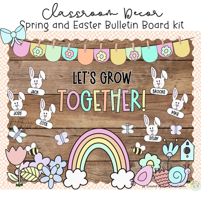 Retro Spring Bulletin Board Kit: Printable Classroom Decor (editable ...