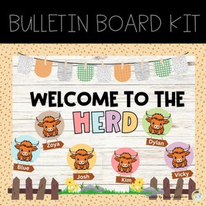 Highland Cow Classroom Bulletin Board Kit: Back to School Decor ...