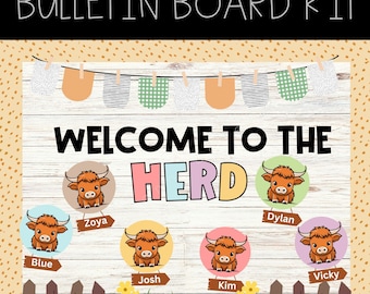 Highland Cow Classroom Bulletin Board Kit: Back to School Decor ...