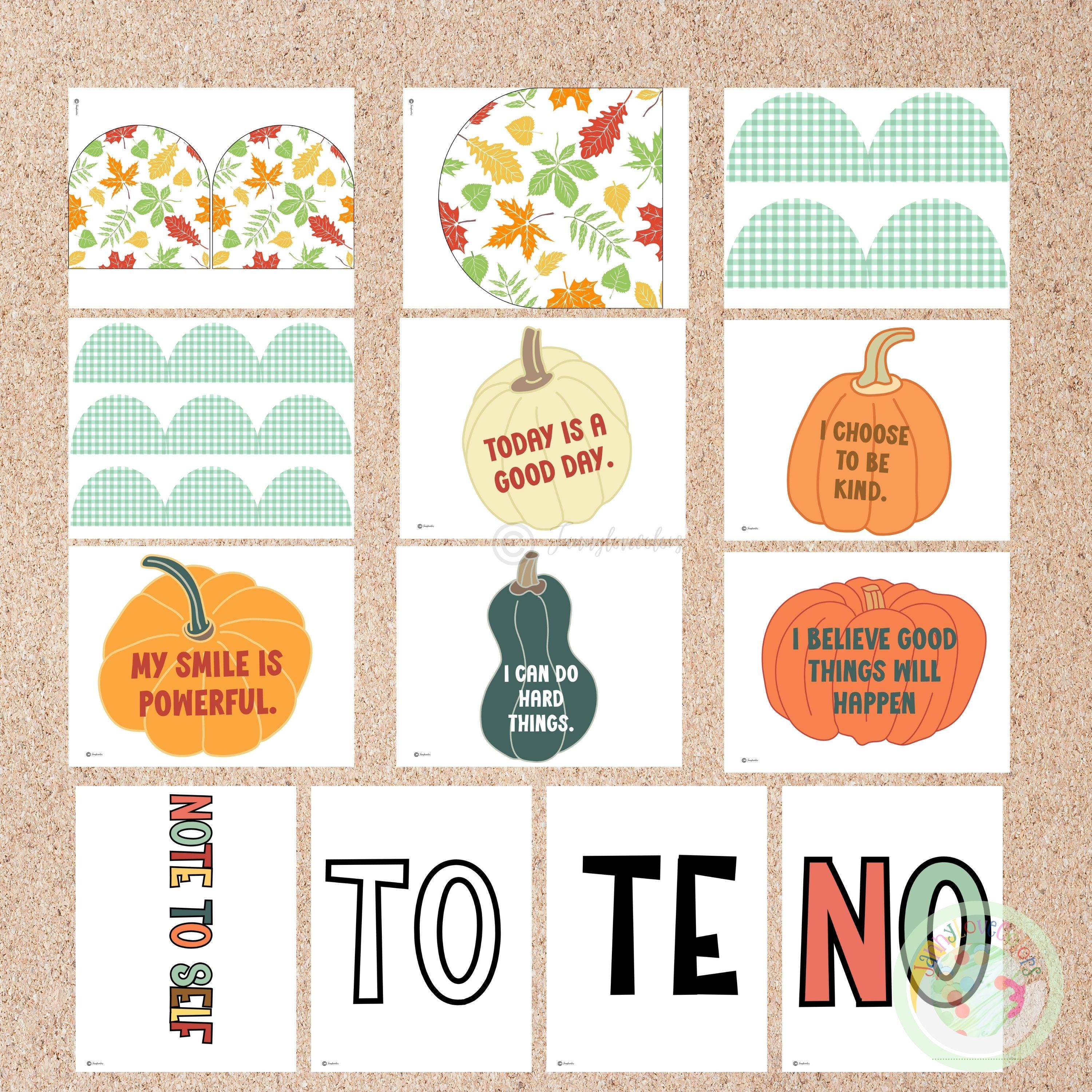 Fall Bulletin Board Kit: Mental Health Classroom Decor (digital ...
