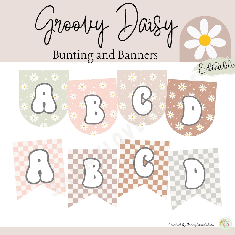 Daisy Classroom Decor Bundle: Groovy Retro Theme (printable, Editable ...