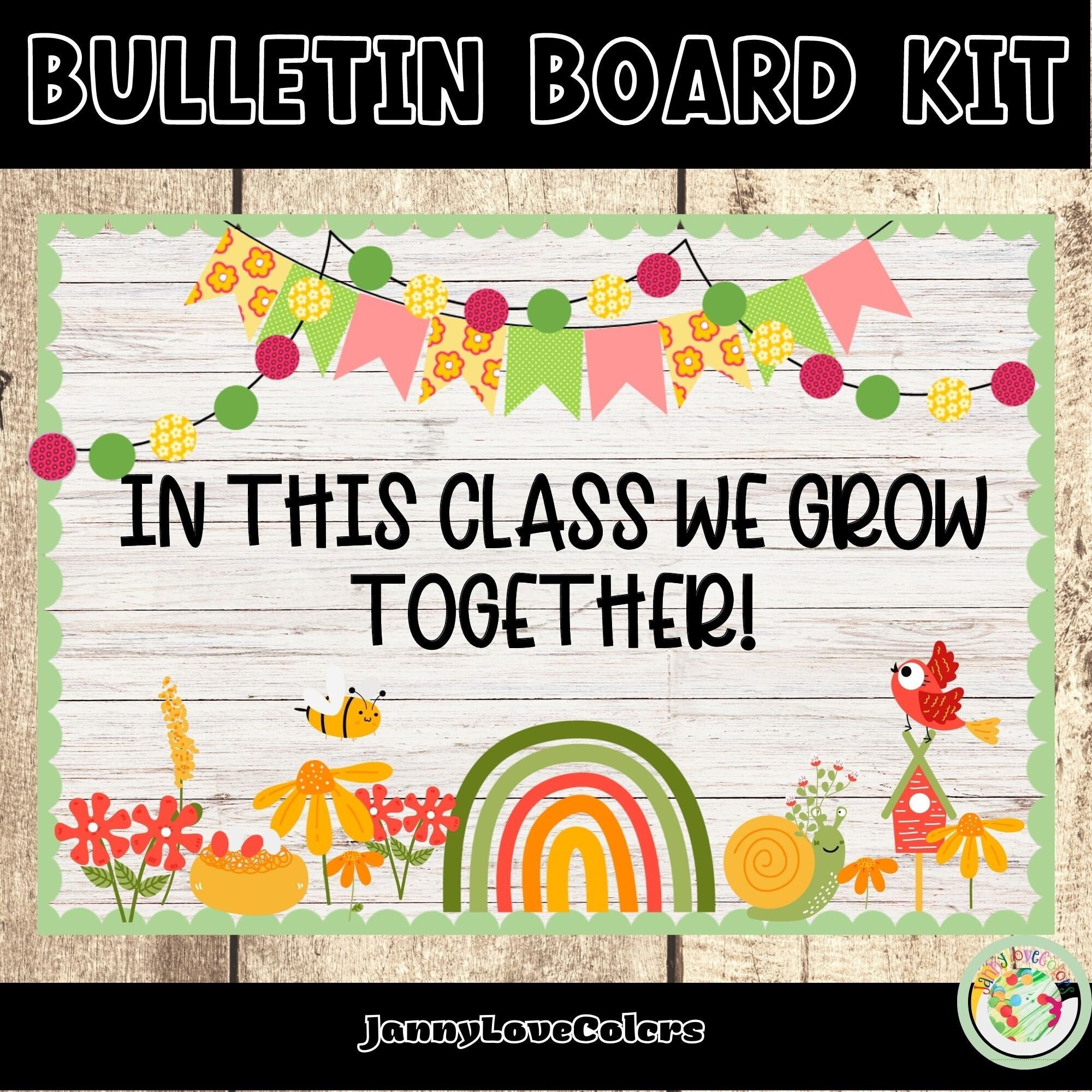 Hello Spring, Spring Bulletin Board Kit ,door Decor Rainbow Theme ...