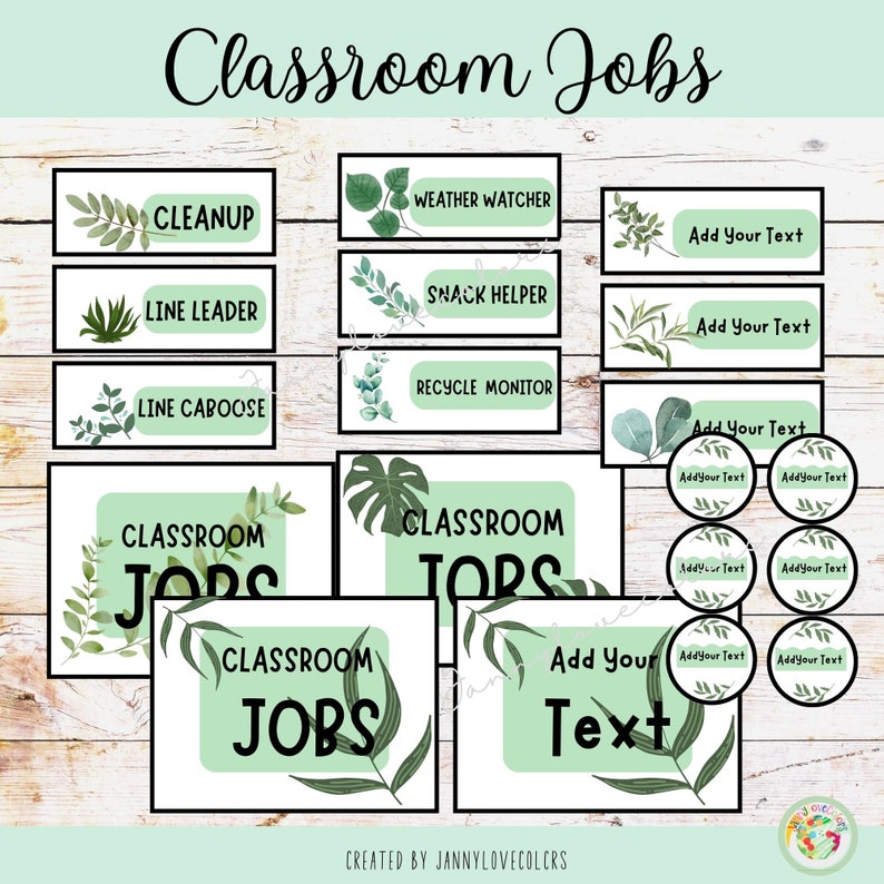 Boho Plant Classroom Decor Bundle: Editable Posters, Labels (digital ...