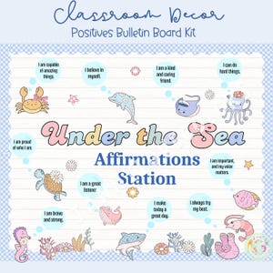 Under the Sea Affirmations Bulletin Board Kit | Positive Classroom ...