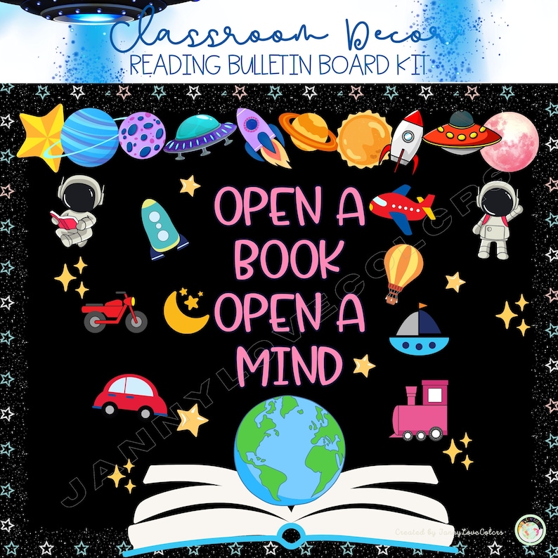 Reading Bulletin Board Kit: Library Classroom Decor (PDF) - Etsy