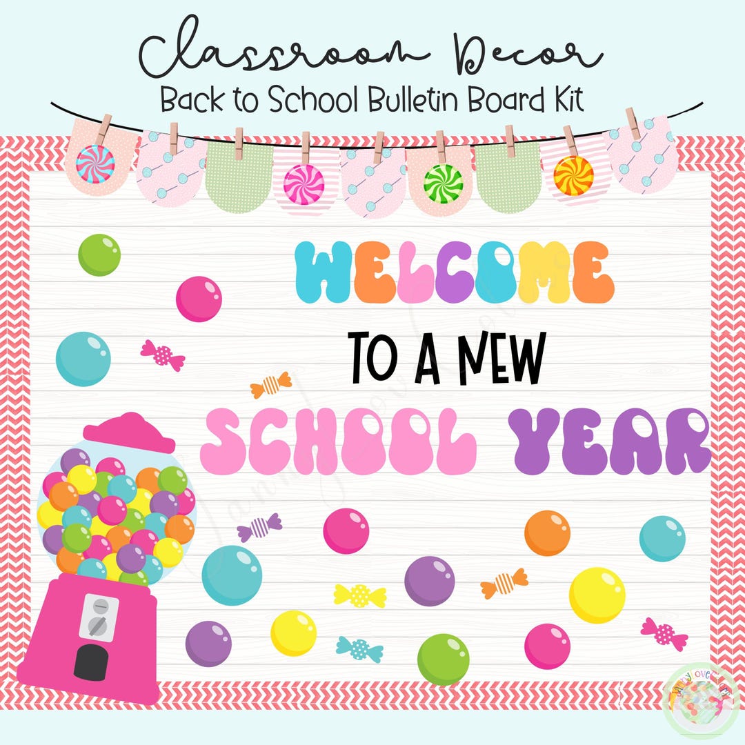Gumball Bulletin Board | Welcome Door Decor | Back to School ...
