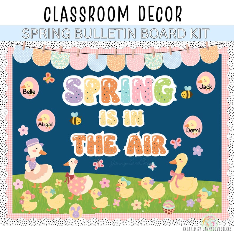 Spring Bulletin Board Kit Duck Classroom Decor Printable & Editable ...
