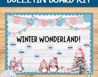 Winter Bulletin Board | Classroom Decor | Winter Bulletin Board Kit - Etsy