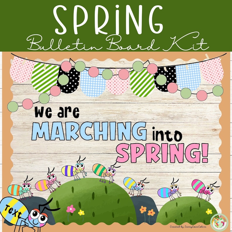 Marching Into Spring Bulletin Board Kit: Classroom Decor (digital ...