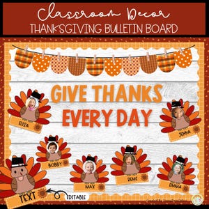 Thanksgiving Turkey Bulletin Board Kit: Classroom Decor (digital ...